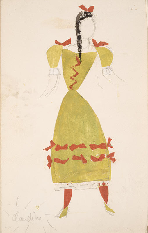 Costume design for Claudine in George Dandin - McNay Art Museum