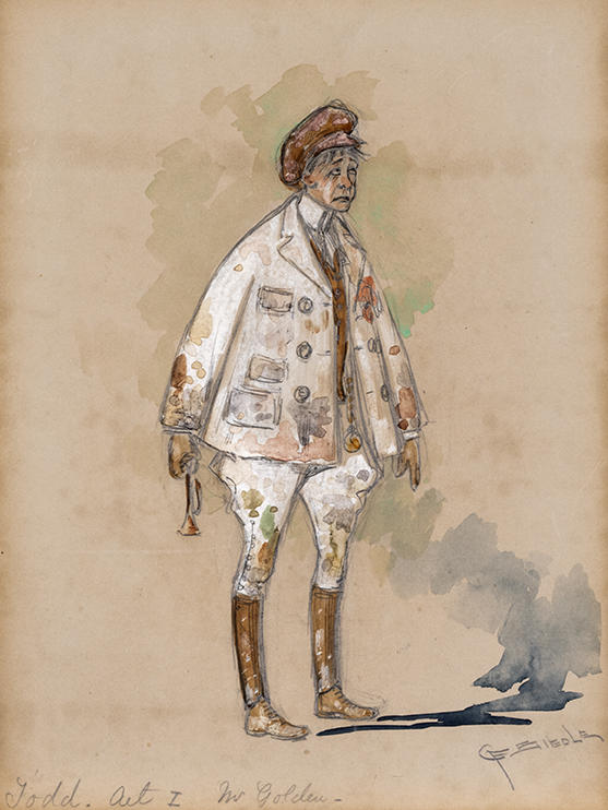 Costume design for Timothy Todd, Act I, in The Tourists - McNay Art Museum
